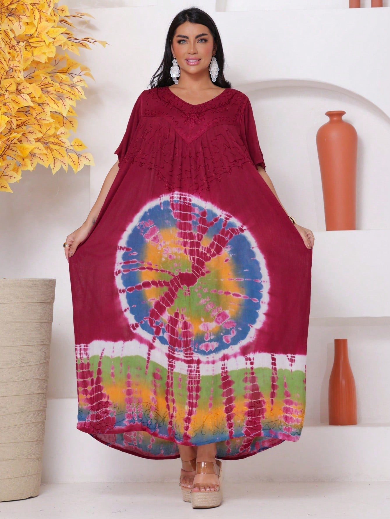 Vestido Boho Conforto Plus Size Tay-die